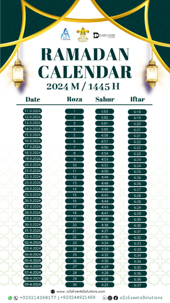 Discover the Ramadan Calendar 2024: Your Guide to a Blessed Month - A2z Events Solutions